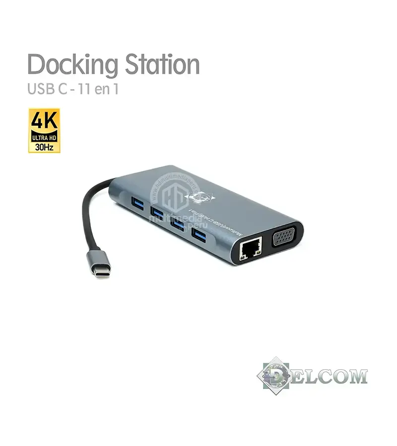 Delcom UVYL2110 | Docking USB-C 11 en 1 MultiPuertos