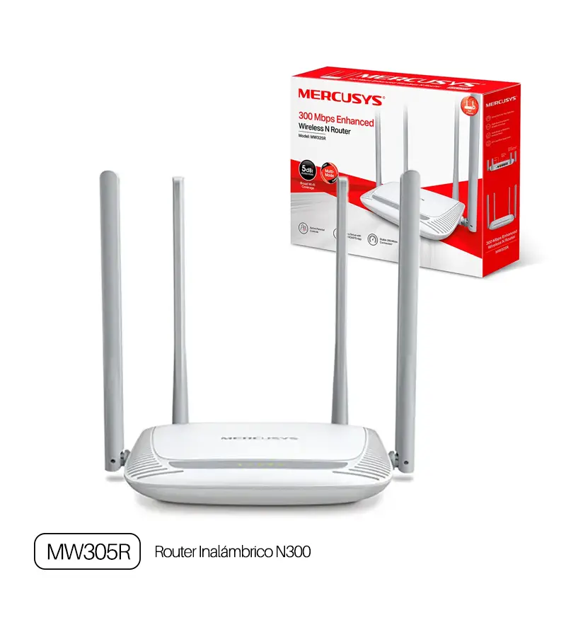 MW325R Router Inalámbrico N300 de 4 Antenas - Mercusys