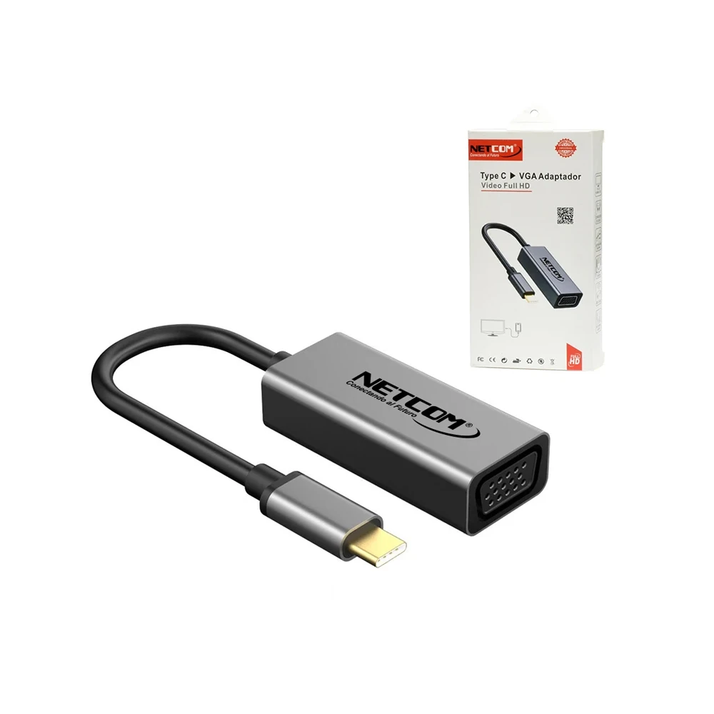 Adaptador USB C a VGA Netcom PE-TA0090 | Conecta tu Dispositivo a ...
